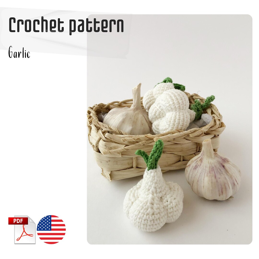 Garlic Crochet Pattern. Vegetables Crochet Pattern. Amigurumi Food ...