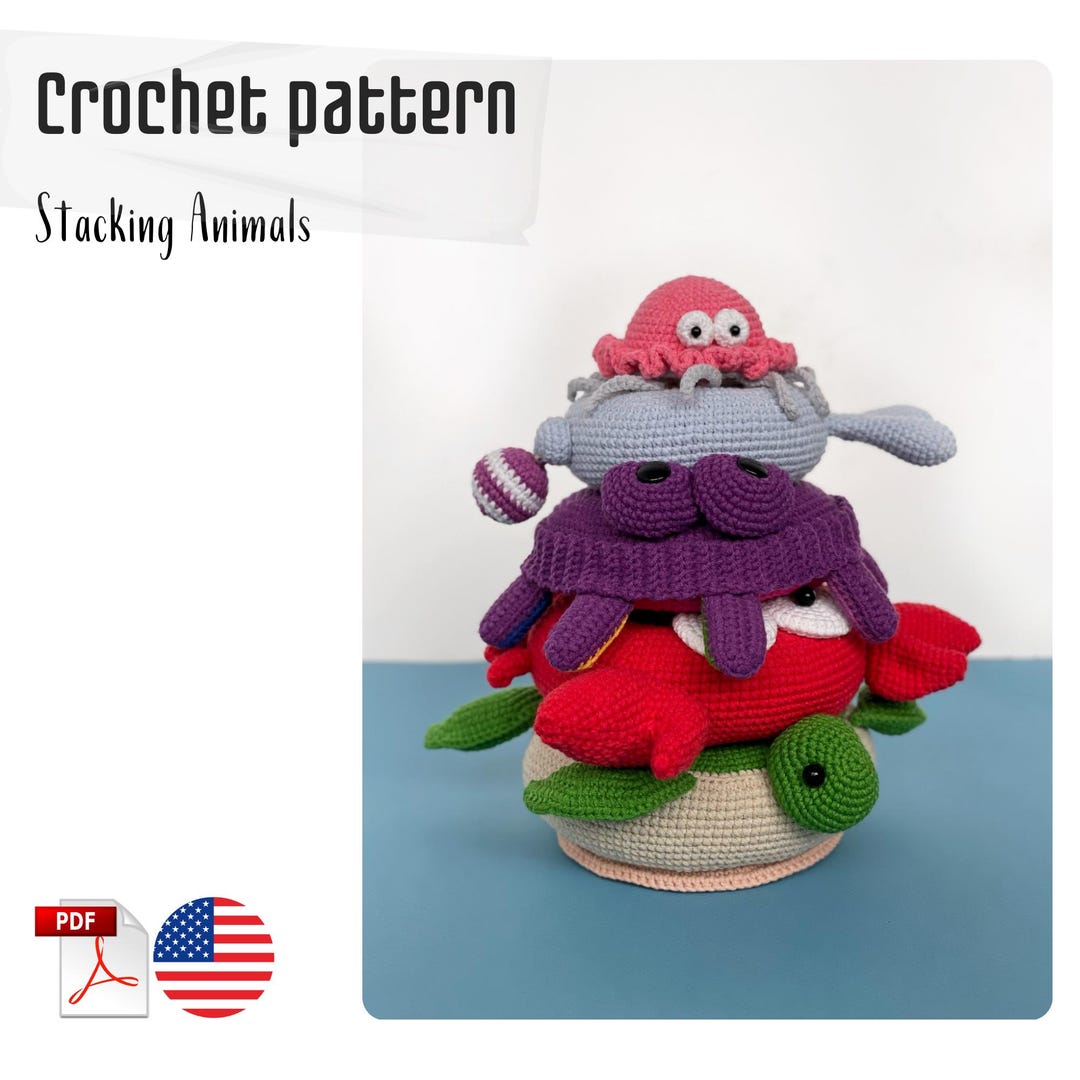 Crochet Pattern Stacking Animals. Crochet Toys Pattern. Amigurumi Toys ...