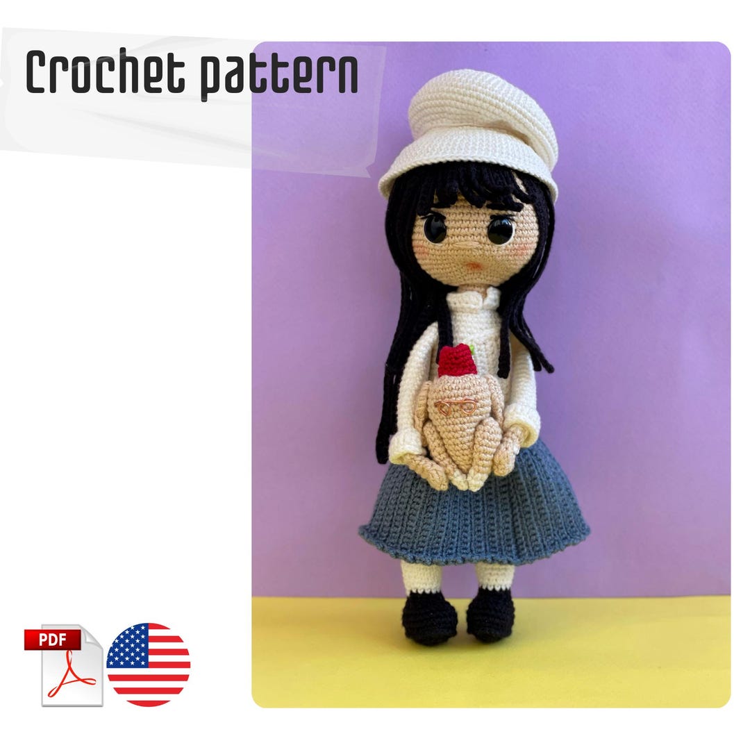 Doll Crochet Pattern. Amigurumi Doll Pattern. PDF Pattern. Cute ...