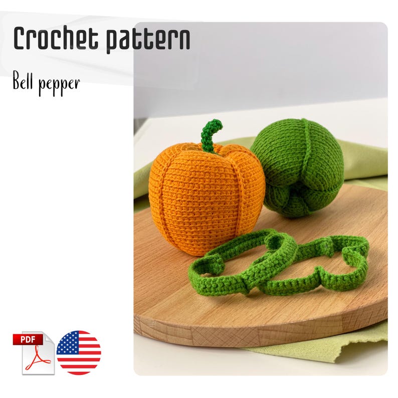 Bell Pepper Crochet Pattern. Vegetables Crochet Pattern. Amigurumi ...