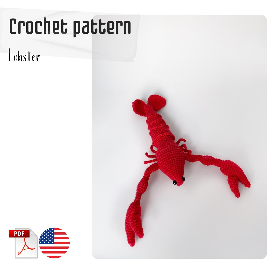 Lobster PDF Crochet Pattern. Easy Crochet Pattern. Food Crochet Pattern ...