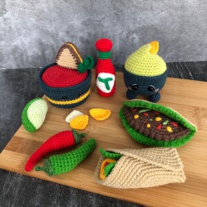Crochet Mexican Food Pattern: Amigurumi Taco, Burrito, Pepper (PDF ...
