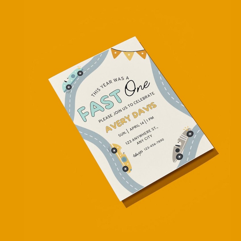 Editable Race Car Party Invitation - Etsy