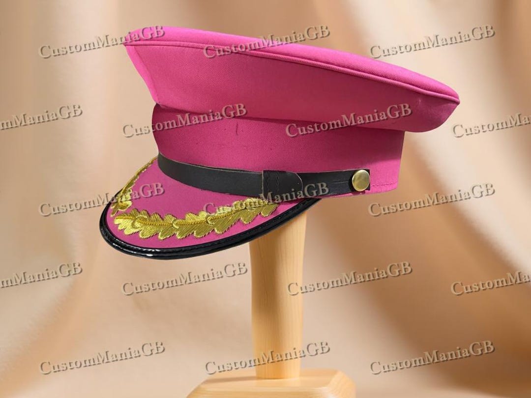Pink Embroidered Peak Officer Cap, Festival Uniform Hat Army-style ...