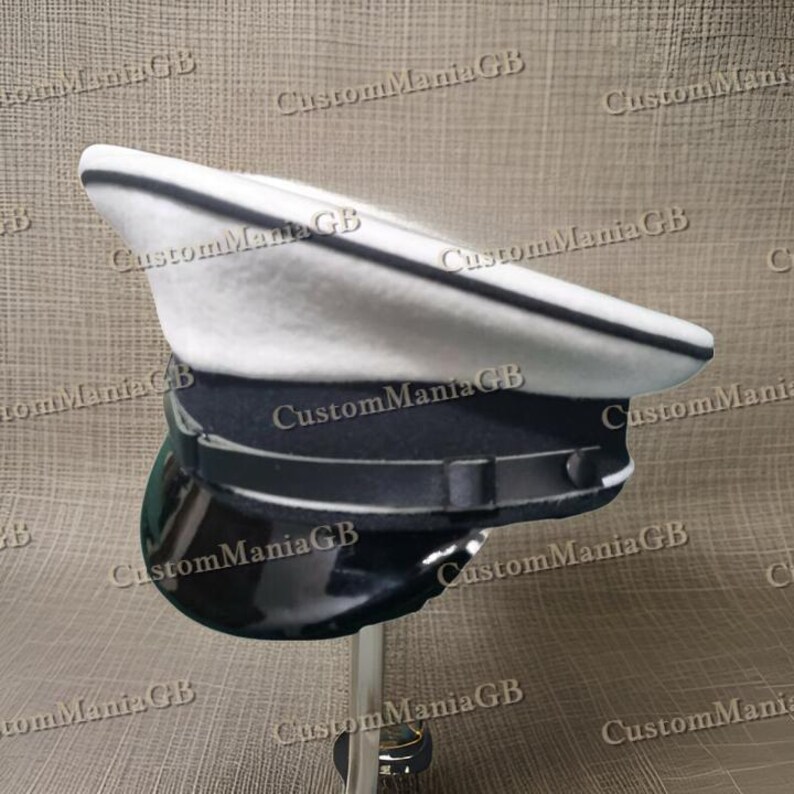 White Peaked Visor Army Cosplay Commission Officer Cap, Commissar ...