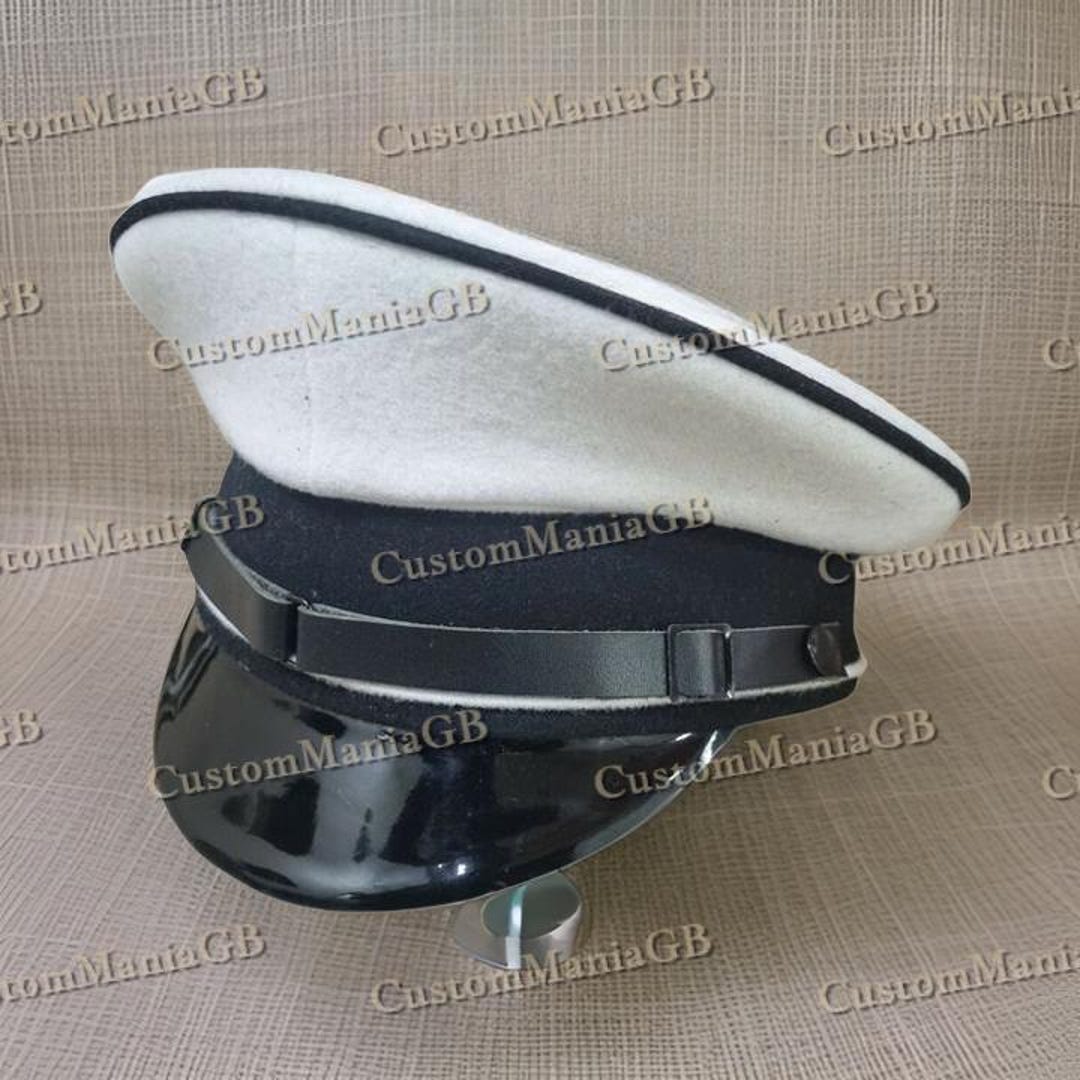 White Peaked Visor Army Cosplay Commission Officer Cap, Commissar ...