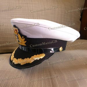 White Captain Ship Yacht Admiral Commander Skipper Navy Hat, Gift for ...