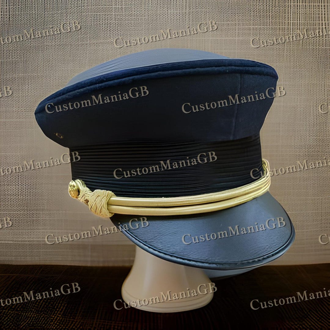 Black Peak Visor Officer Cap, Festival Uniform Hat Army-style Cosplay ...