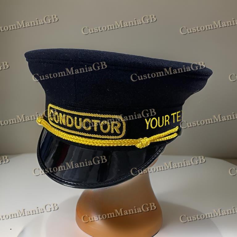 Personalized Train Conductor Hat Adult Size, Custom Railroad Driver Hat ...