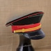 Red and Black Peaked Visor Cosplay Commission Officer Hat, Cap - Etsy