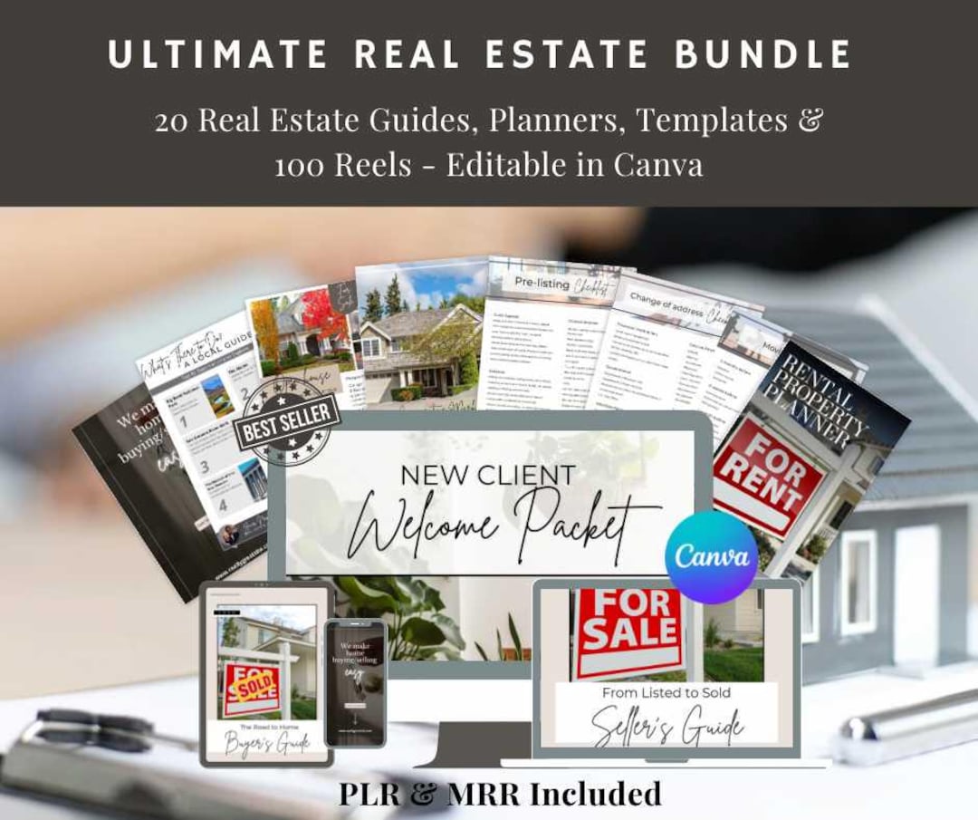 Real Estate Toolkit: Canva Templates, Guides, Reels (PLR & MRR) - Etsy