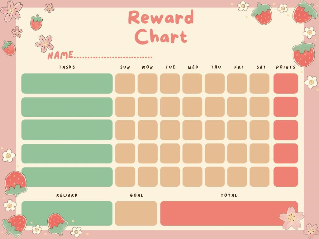 Children’s Reward Chart, Behaviour Chart, Chore Chart, Digital Download ...