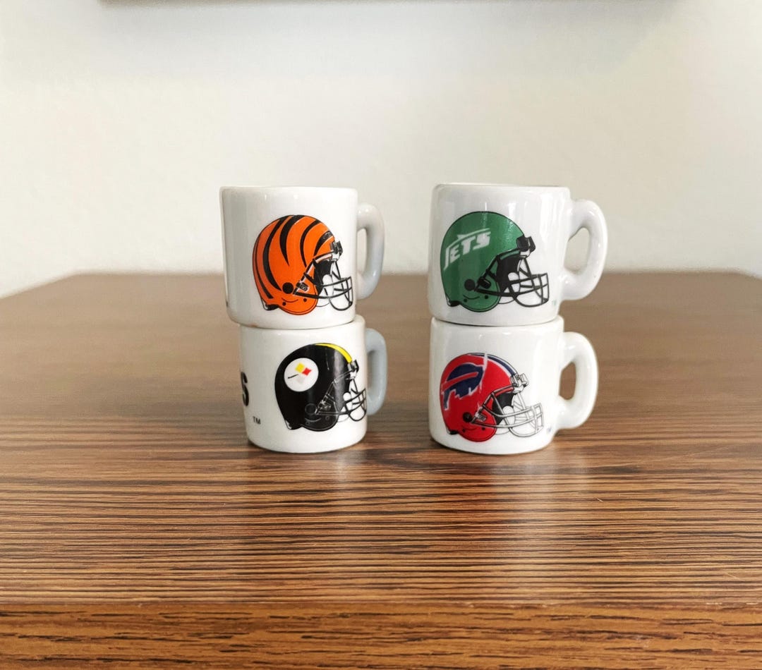 Set of 4 Vintage NFL Teams Mini Ceramic Team Logo Cups: Pittsburg ...
