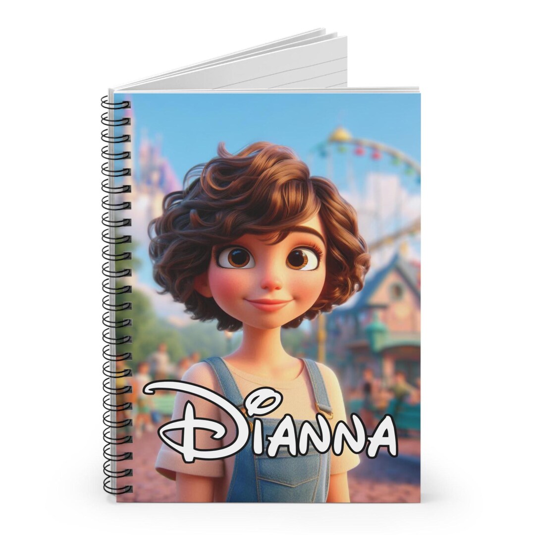 Disney Style Portrait Personalized Spiral Notebook - Ruled Line ...