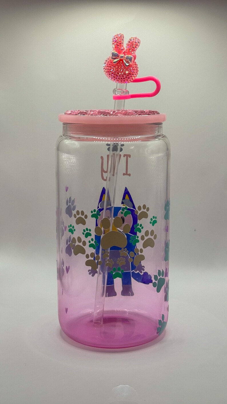 BLUEY Glass Tumbler Stylish Cups for Water, Juice, and Everyday Use - Etsy