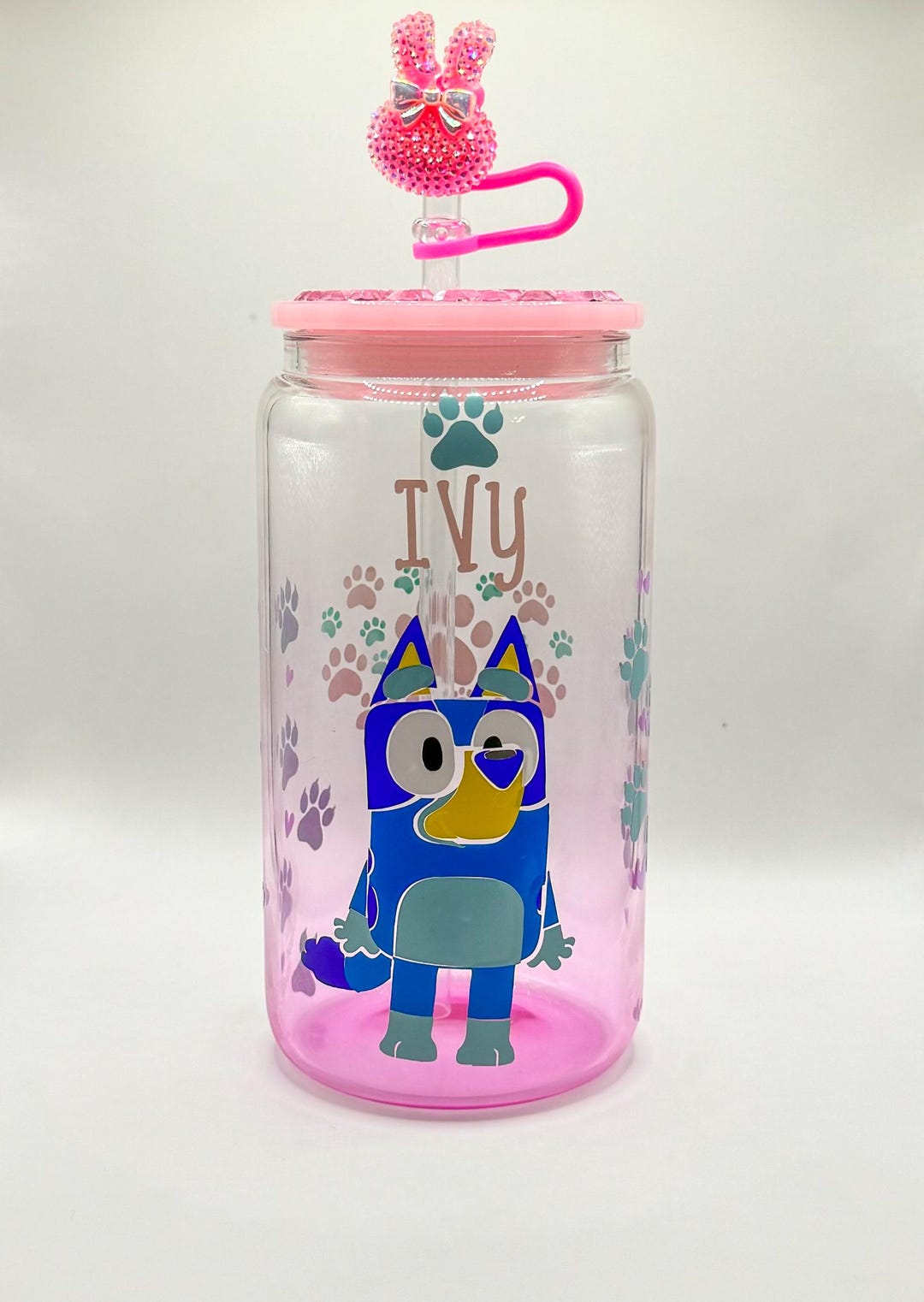 BLUEY Glass Tumbler Stylish Cups for Water, Juice, and Everyday Use - Etsy