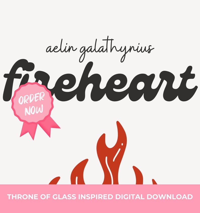 Aelin Galathynius Fireheart Throne of Glass Inspired Bookish Art ...