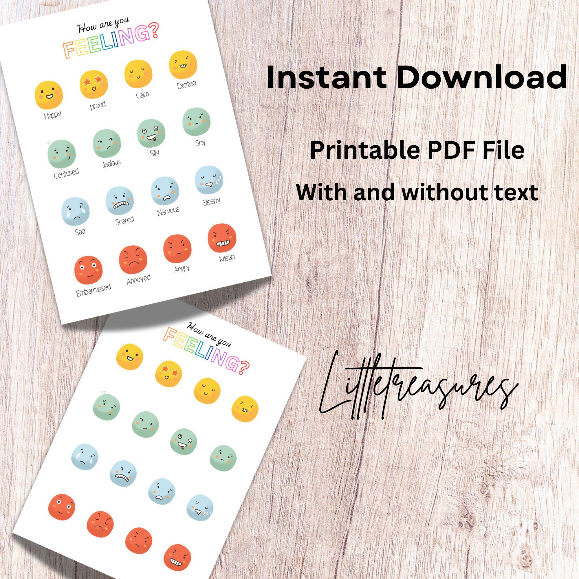 Kids Emotions Poster Feelings Chart for Emotional Intelligence SEL ...