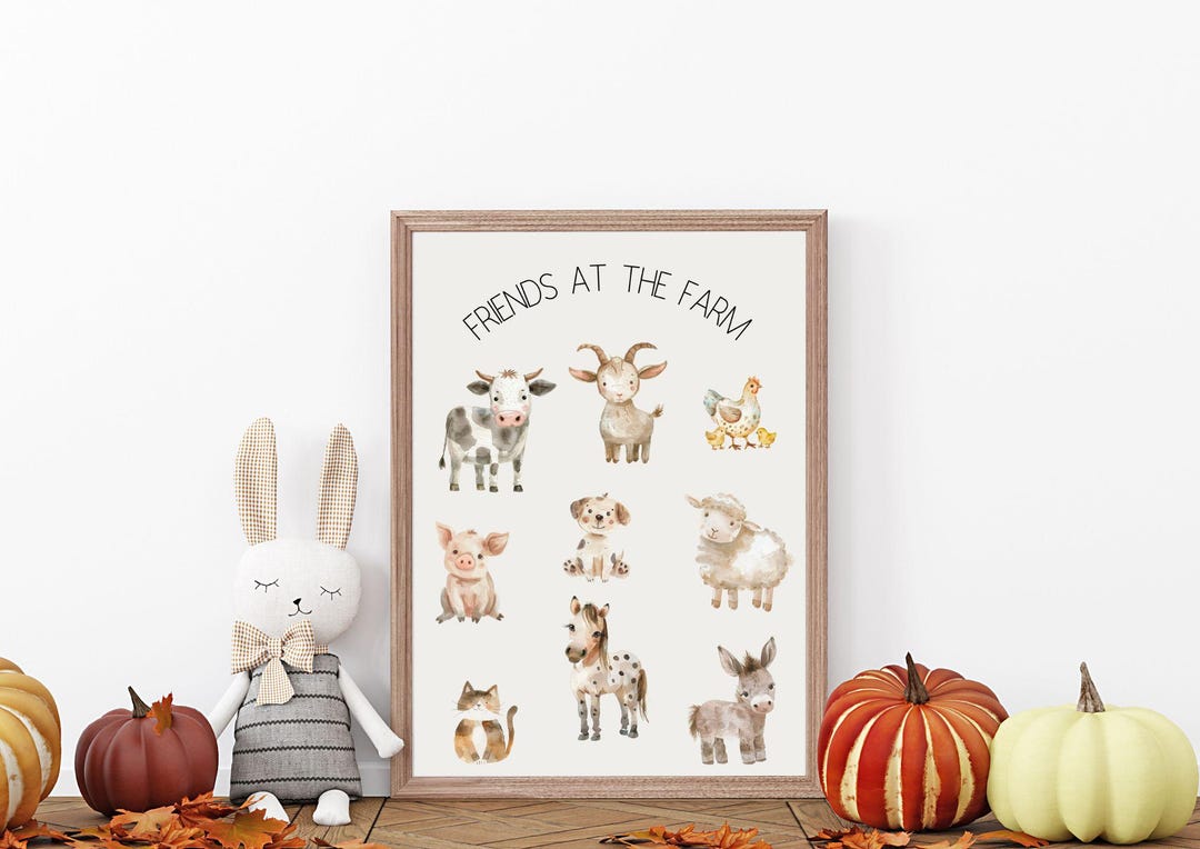 Farm Animals Poster Educational Poster Classroom Decor Preschool ...