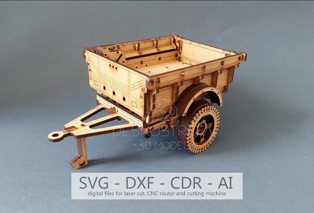 Digital File - Mini Trailer, Laser Cut Template, 3d Puzzle, Wood ...