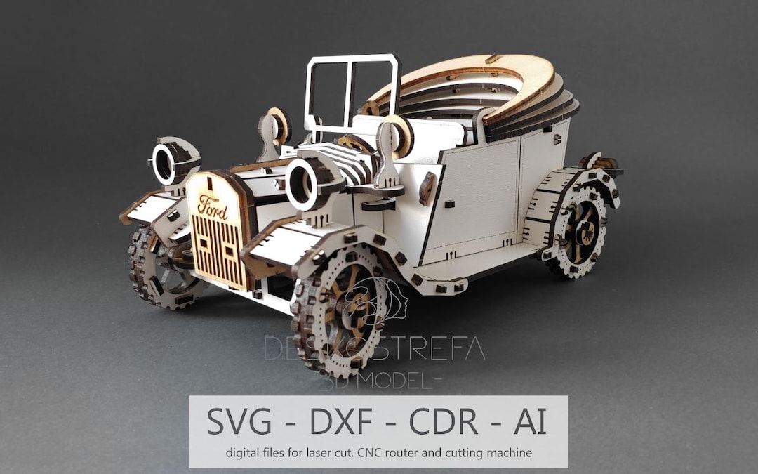 Digital File, Laser Cut Files, 3D Puzzle, Ford Model T 3D Wooden Puzzle ...