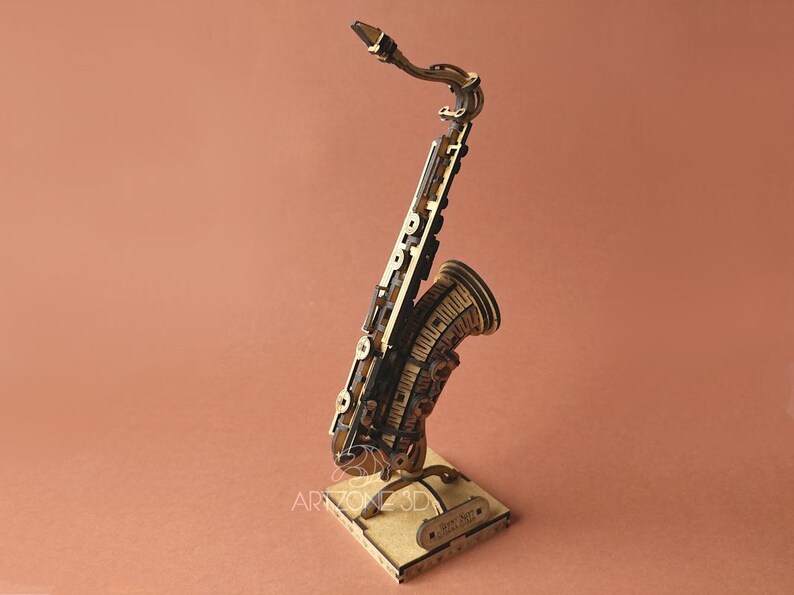 Saxophone 3D Wooden Puzzle: Laser Cut Template (digital File) - Etsy