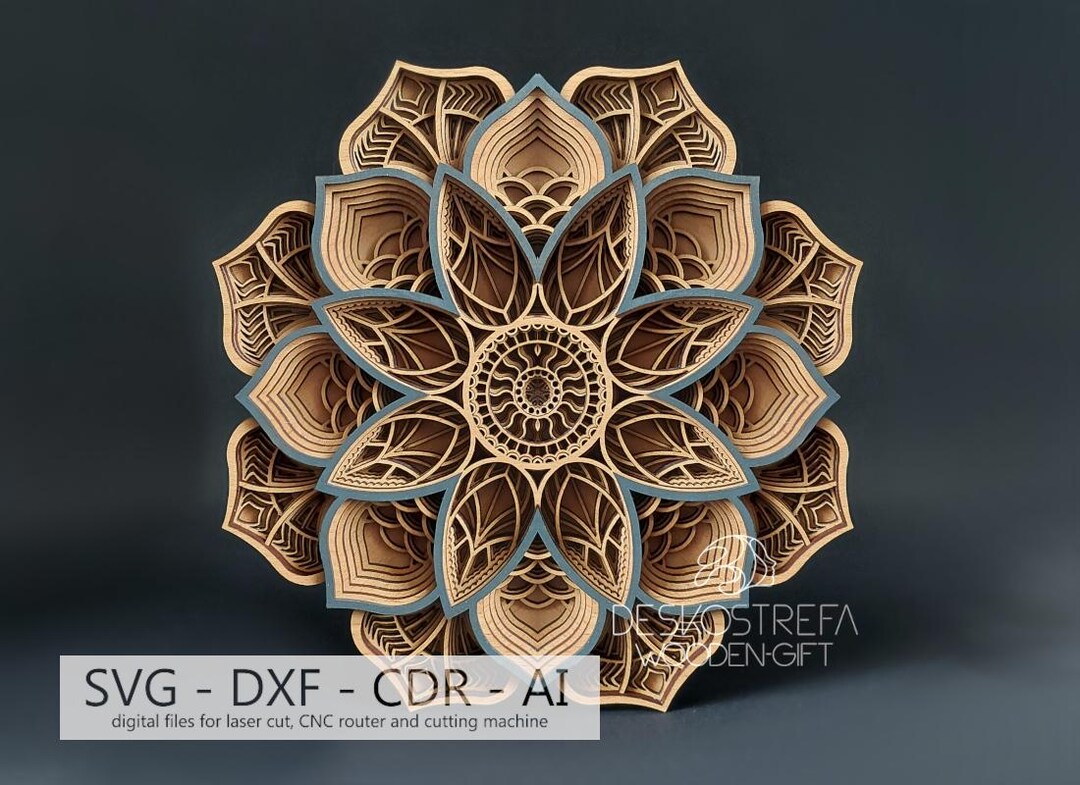 Multilayer Mandala B016, Digital File, CNC, Wall Decor, Wooden ...