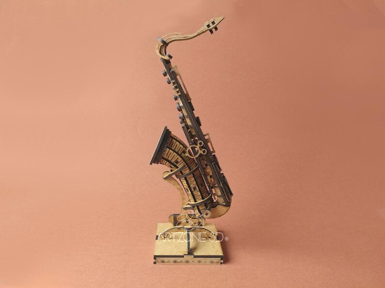 Saxophone 3D Wooden Puzzle: Laser Cut Template (digital File) - Etsy