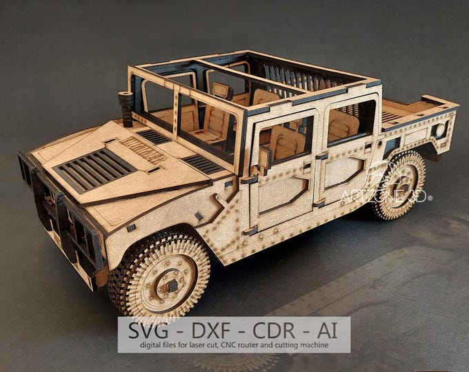Hummer 3D Puzzle - Laser Cut Datei SVG DXF für CNC Glowforge | Holz ...
