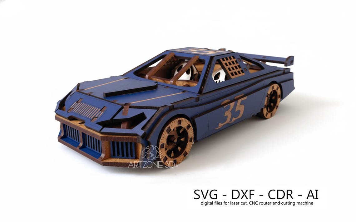 Laser Cut 3D Nascar Car Puzzle: CNC Template (digital File) - Etsy