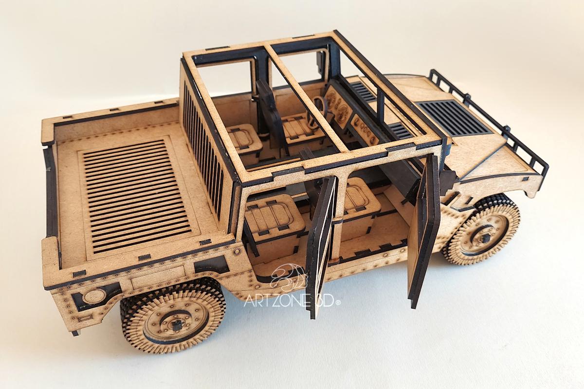 Hummer H1 3D Wooden Puzzle: Laser Cut Model Car Template (digital File ...