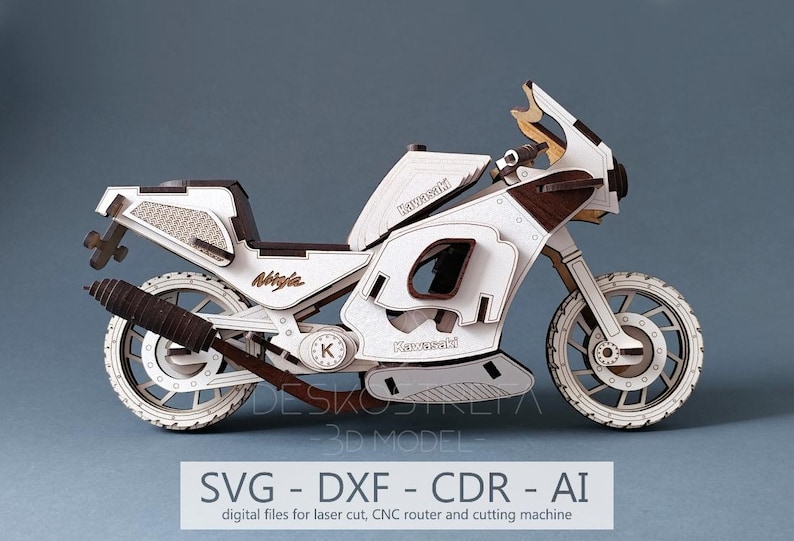 Digital File, 3D Model, Kawasaki Ninja 600, 3D Puzzle, Laser Cut ...