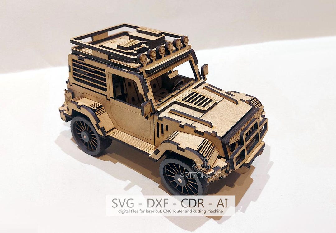 Terrain Car 4x4 Laser Cut Template, 3D Wooden Puzzle (digital File ...
