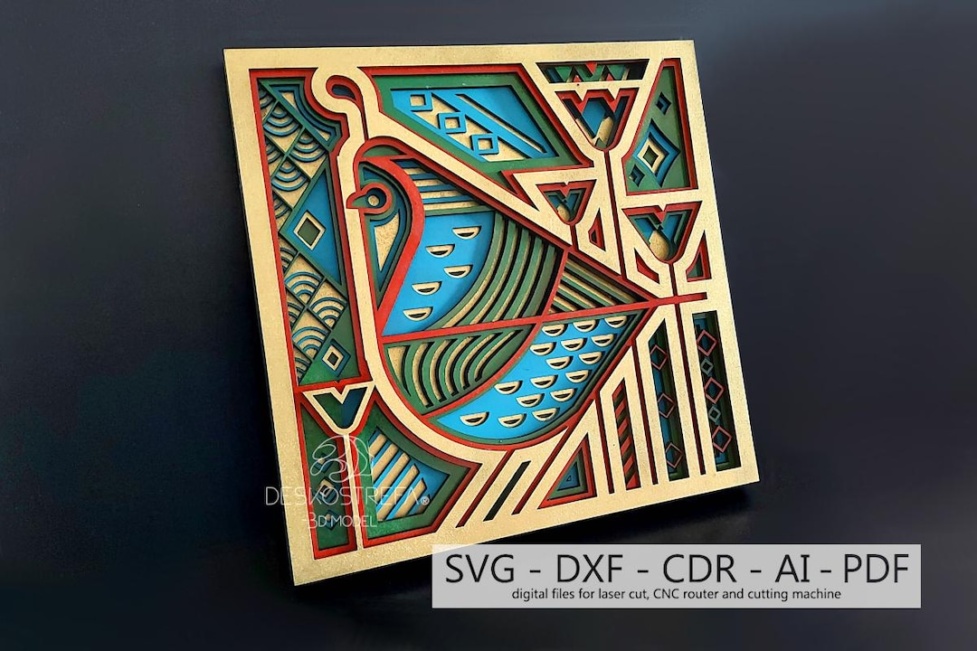 Layered Bird Mandala: Laser Cut File, Wall Art Template (digital File ...