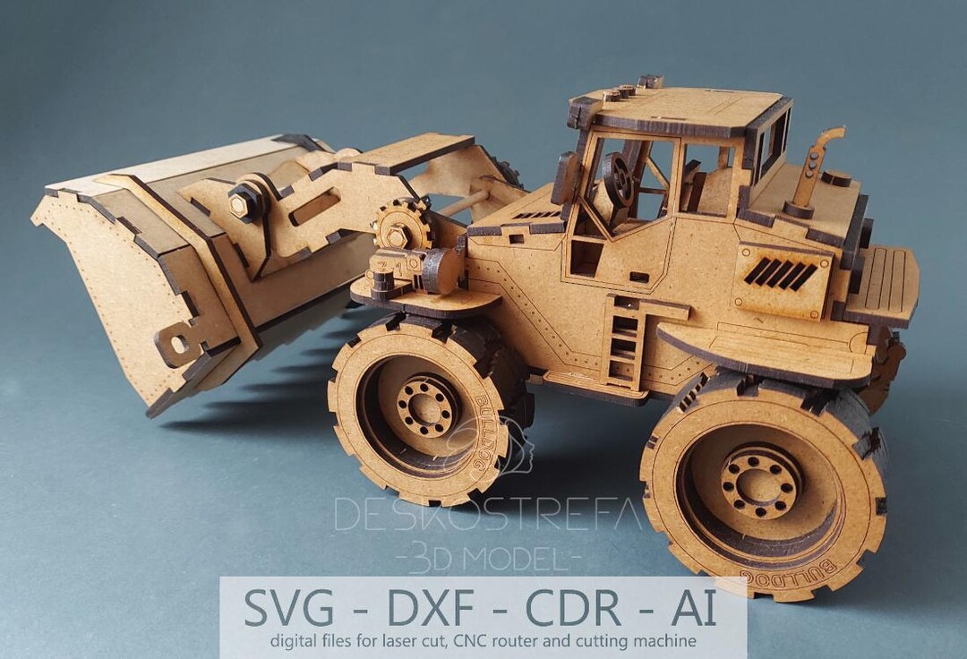 Digital Files, Wooden 3mm, 3D Model - Bulldog Loader, 3D Puzzle, Laser ...