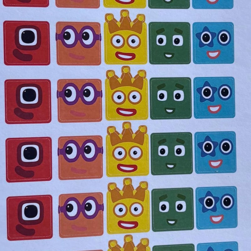 Numberblocks Face Stickers - Etsy