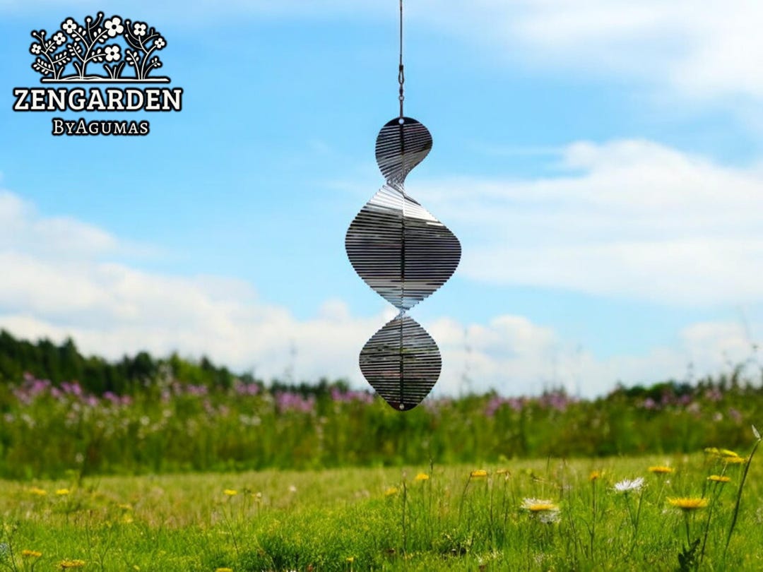 Rotating Wind Spinner Chimes | Flip Spiral Bell | Hanging Decor Bird ...