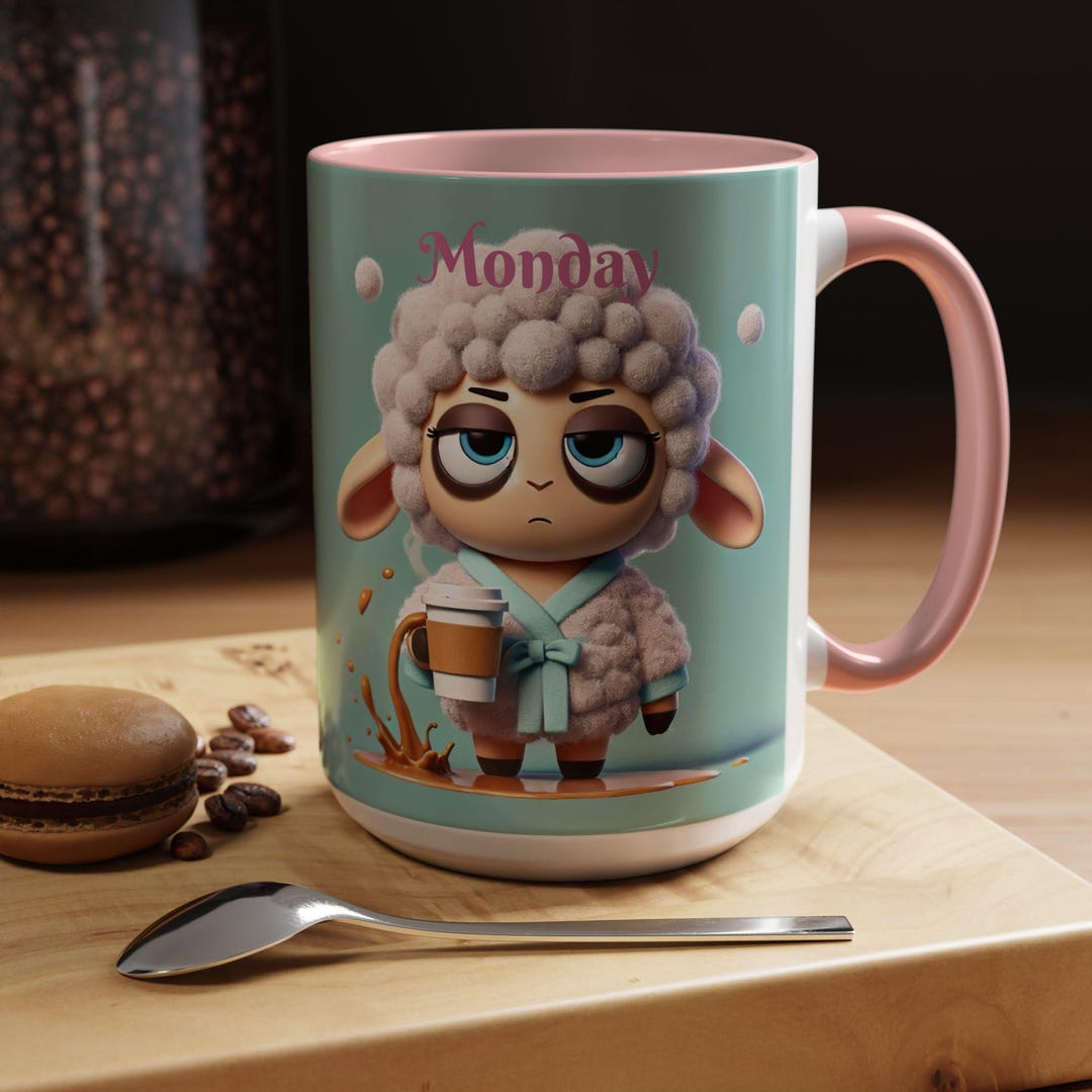 Baabara's Monday Morning Accent Coffee Mug 15oz, Funny Weekday Mug ...