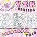 Y2K Girlie Throwback Trio Coloring Pages | Retro 2000s Icons Digital ...