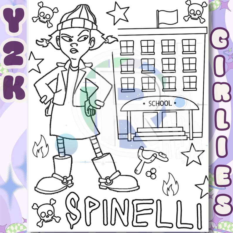Y2K Cartoon Coloring Pages: Daria, Spinelli, Numbuh 5 (digital Download ...