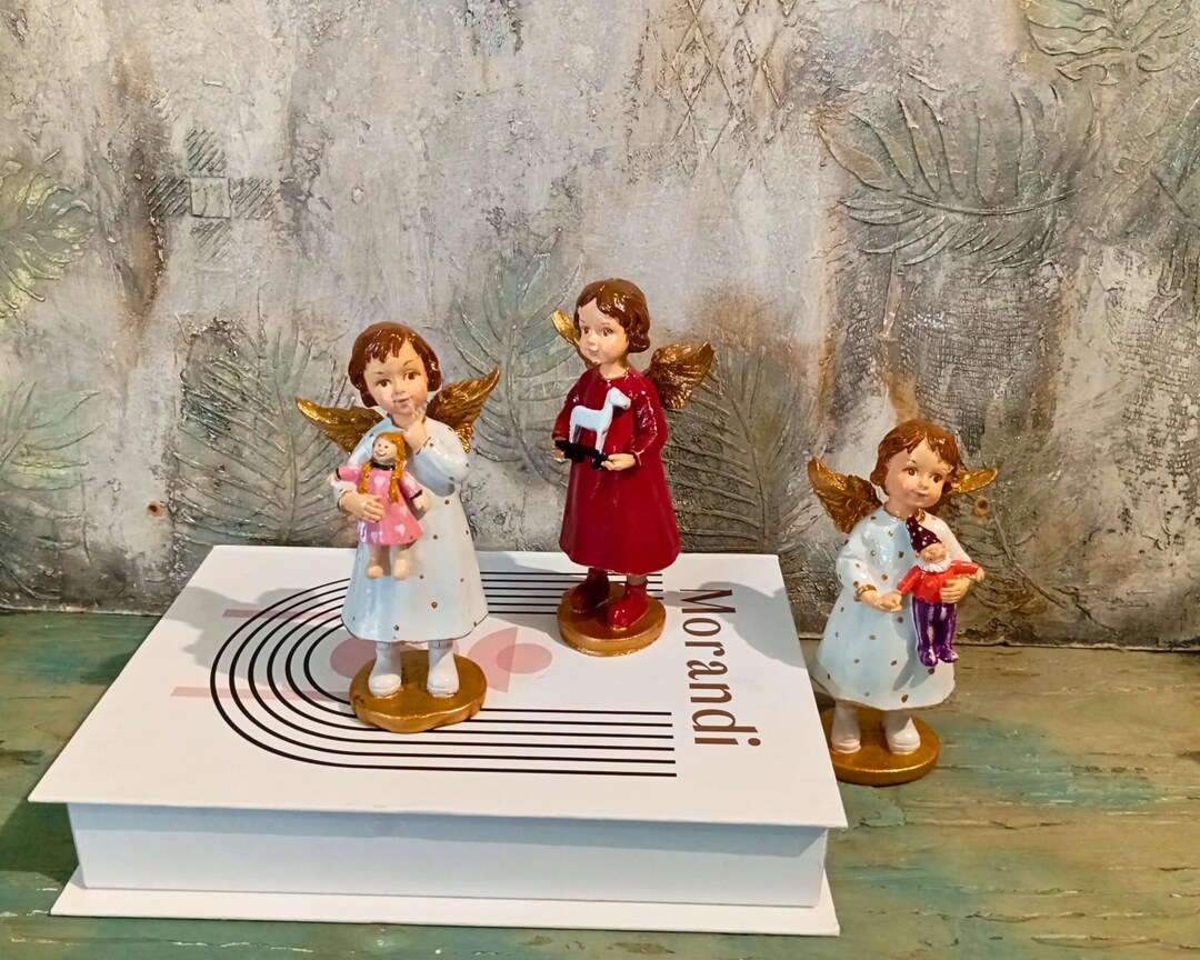 Vintage Angel Figurine - Minimalist Guardian Angel Statue - Children's ...