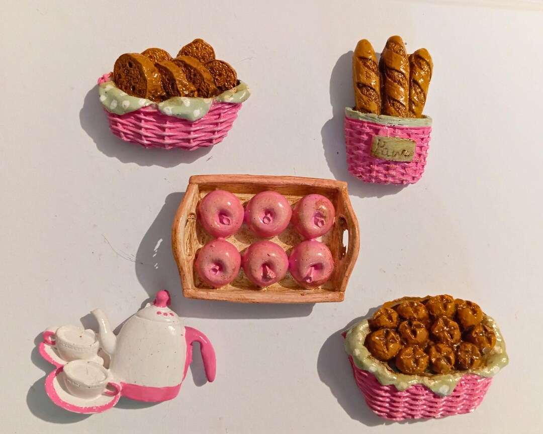 Food Themed Fridge Magnets, Bread, Cup and Teapot Designs, Unique ...