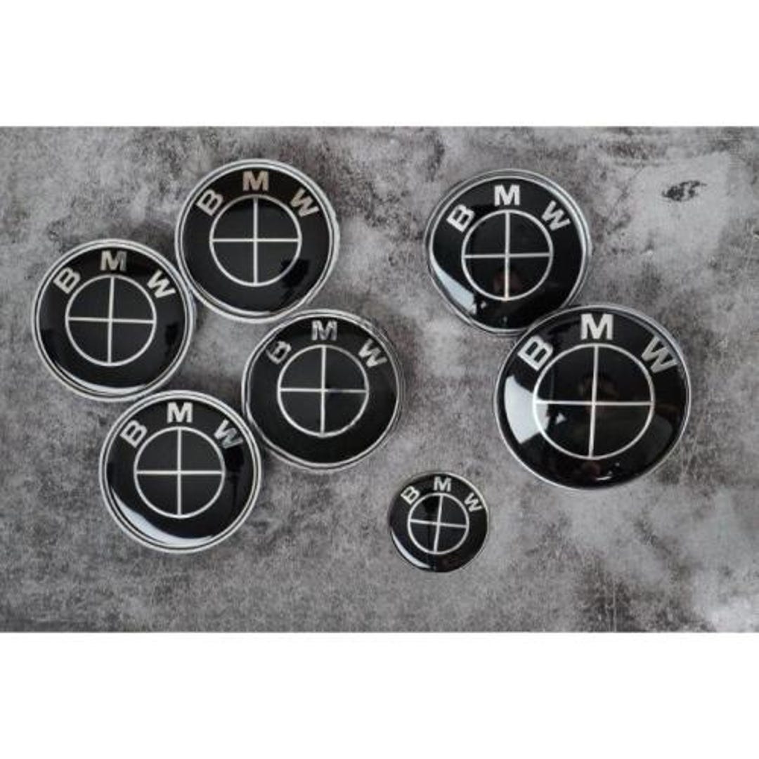 Full Set of BMW Full Black Boot Bonnet Badges Alloy Wheel Caps X7 - Etsy