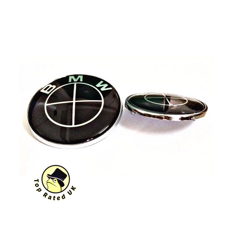 NEW BMW Bonnet Boot Black on Black Badge 82MM for 1 2 3 4 5 7 Z3 Z4 X3 ...