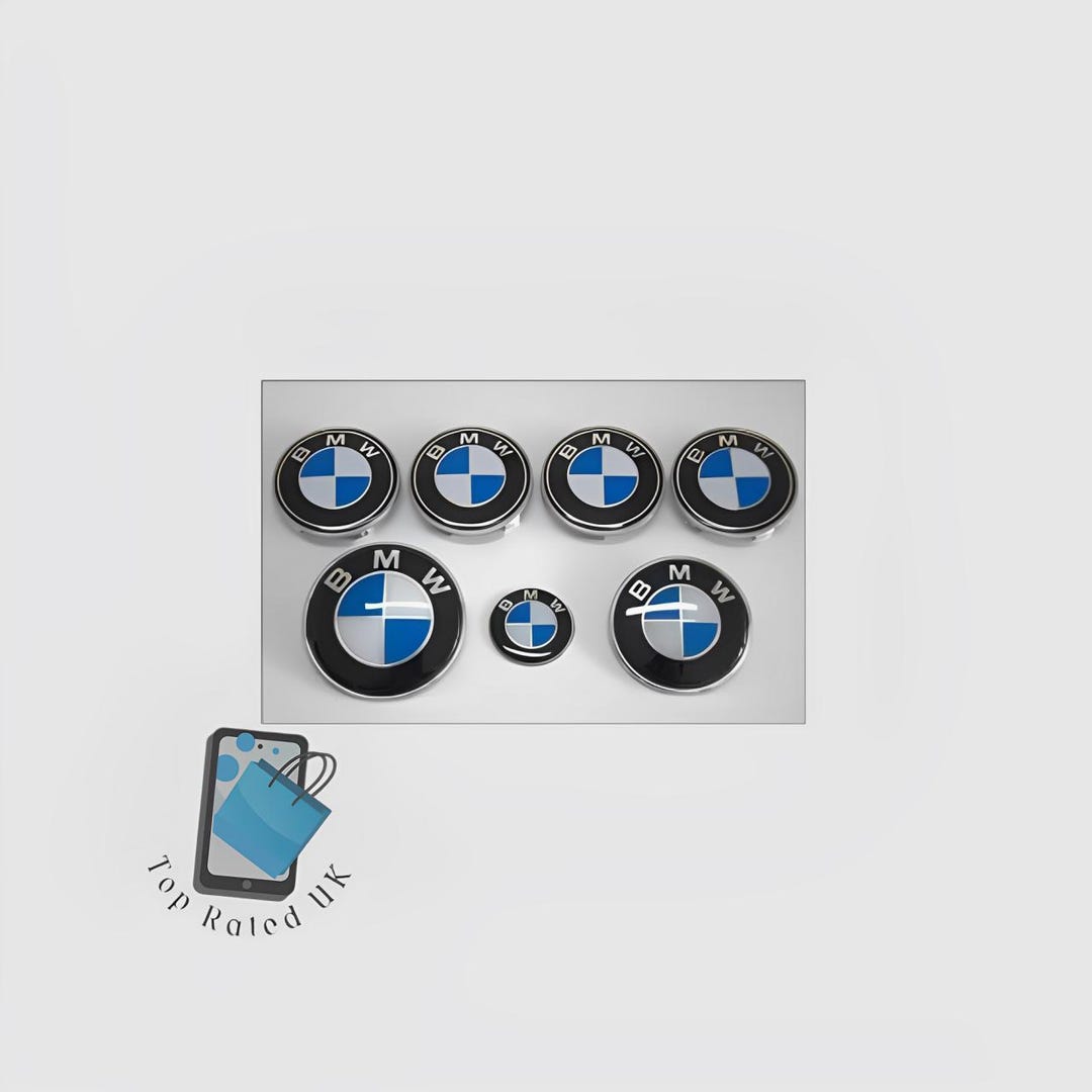 Full Set of Blue and Black BMW Boot Bonnet Badges Wheel Caps X7 - Etsy