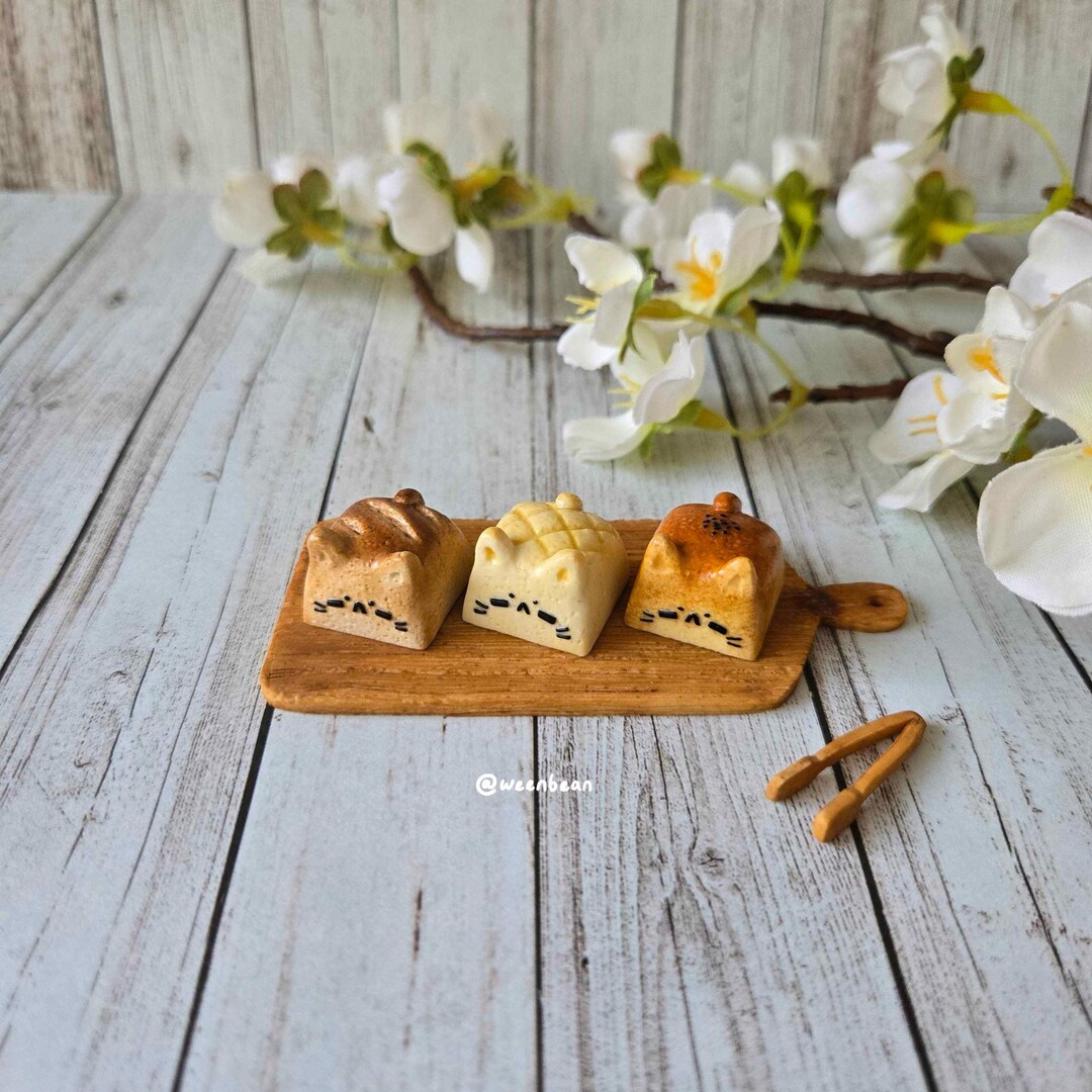 Cat Bakery Artisan Keycaps Cute Cat Loaf, Cat Melon Bread & Cat Baked ...