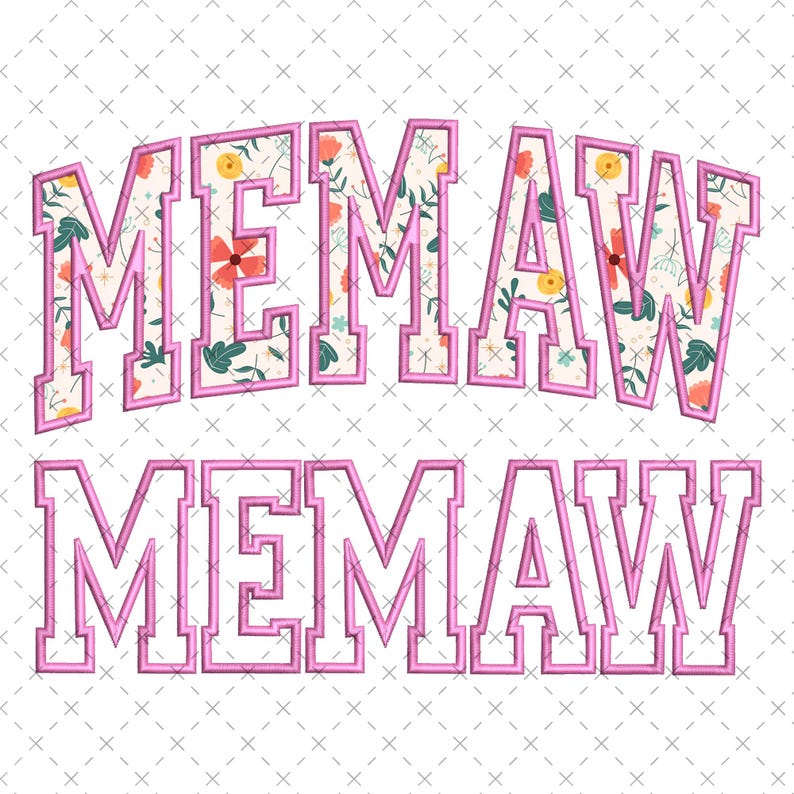 Memaw Applique Embroidery Design: Arched Bow Outline (instant Download ...