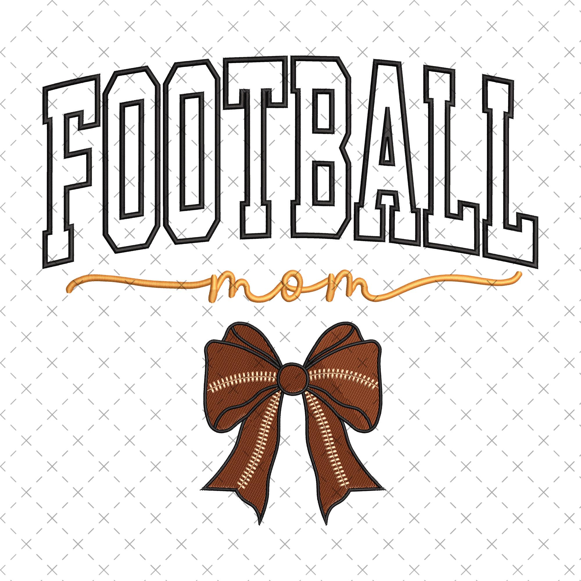 Football Mom Applique Embroidery Design, Mother’s Day Machine ...