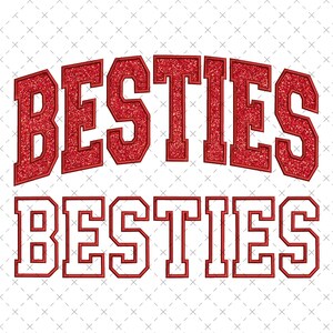 BESTIES Applique Embroidery Design, Arched Outline File for Machine ...