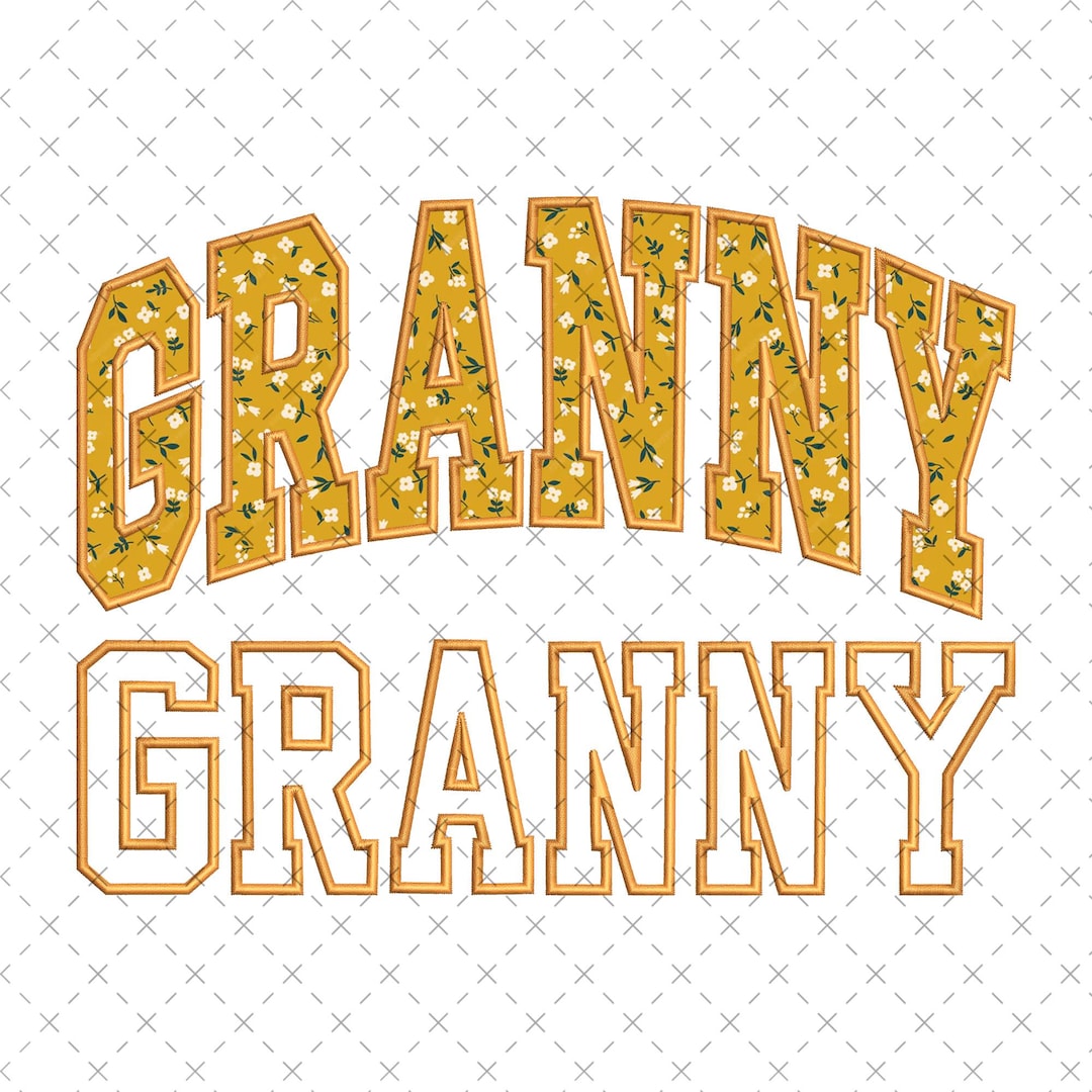 Granny Applique Embroidery Design | Satin Stitch Mother's Day ...